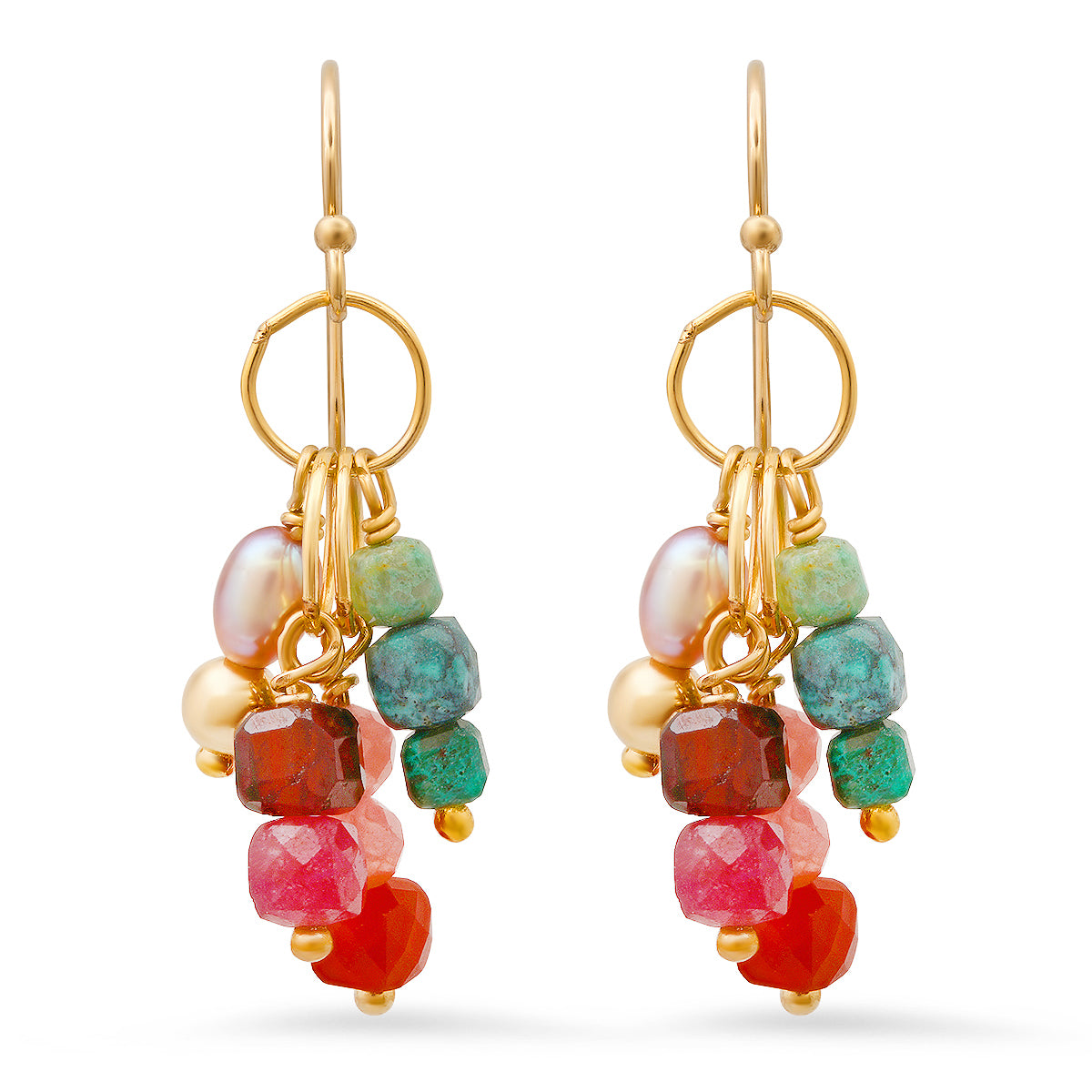 Gemstone Turquoise Cluster Drop Earrings | Soul Journey Jewelry